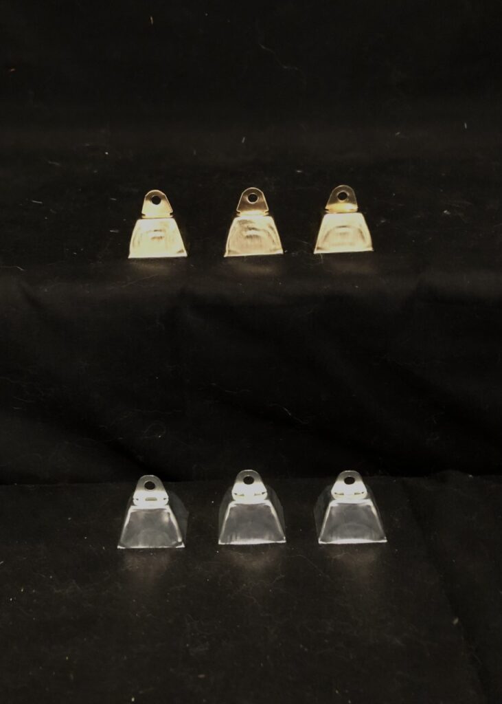 3 Pack Silver 1” Cowbells - Homecoming Supplies