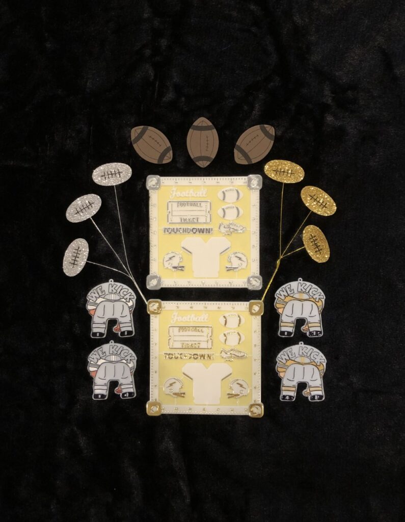 White/Silver “We Kick Butt” Emblems 2 Pack – Homecoming Supplies