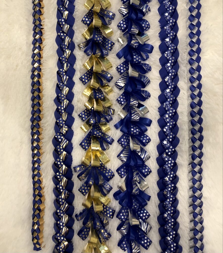 Royal Blue/Silver Metallic Mega Military Chain 32″ - Homecoming Supplies