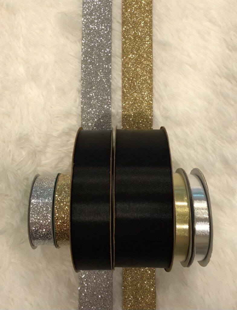 Gold Glitter #5 Ribbon 5 Yards - Homecoming Supplies
