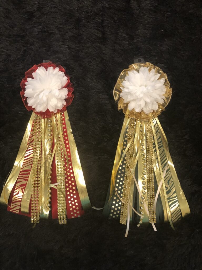 Hunter Green & Gold Metallic Mini Mum - Homecoming Supplies