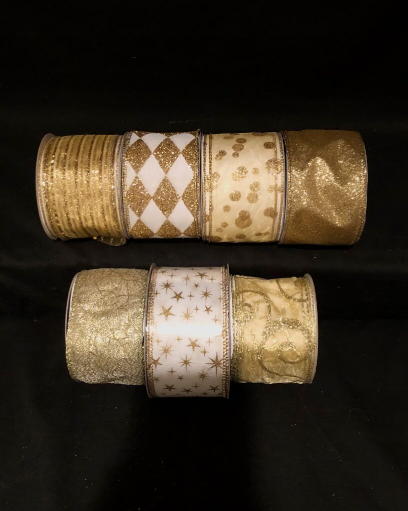 GOLD GLITTER RIBBON 2.5” WIDE 2 YARDS LONG – Homecoming Supplies